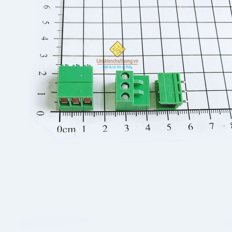 ::.Cầu đấu 3P HT5.08-3P 5.08mm 10A/300V xanh thẳng chính hãng KEFA.::