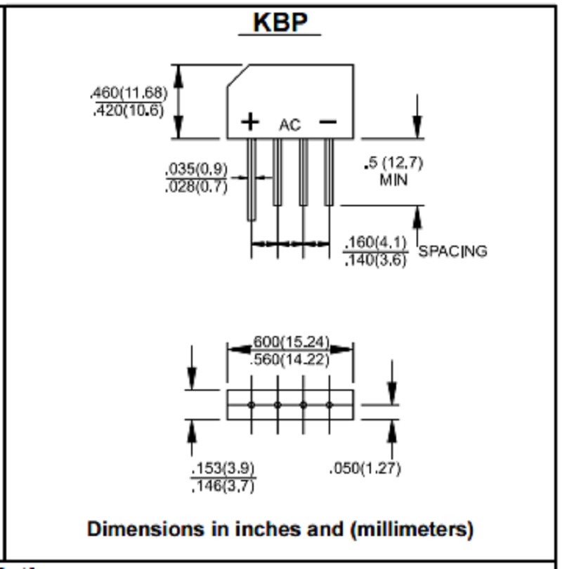 ::.KBP307 Diode cầu 3A 700V DIP-4.::