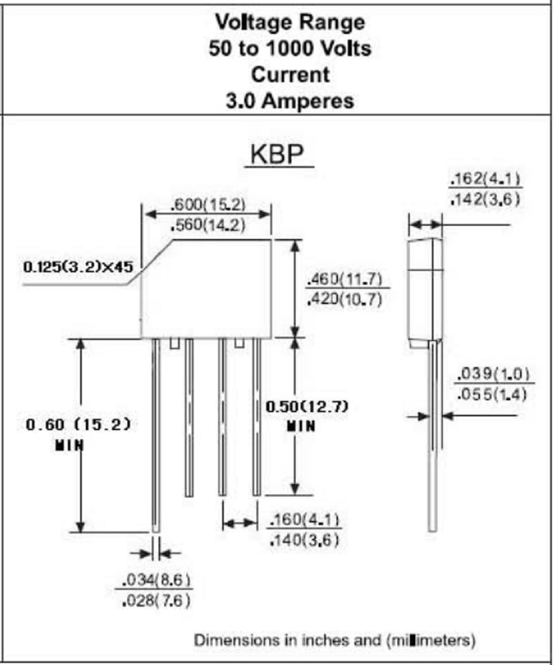::.KBP310 Diode cầu 3A 1000V DIP-4 chính hãng SEP (thay thế KBP307 ...
