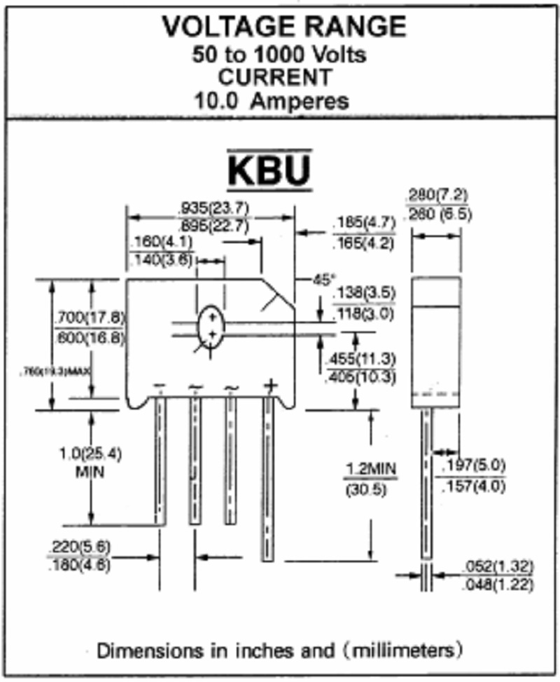 ::.KBU1010 Diode cầu 10A 1000V DIP-4 chính hãng SEP.::