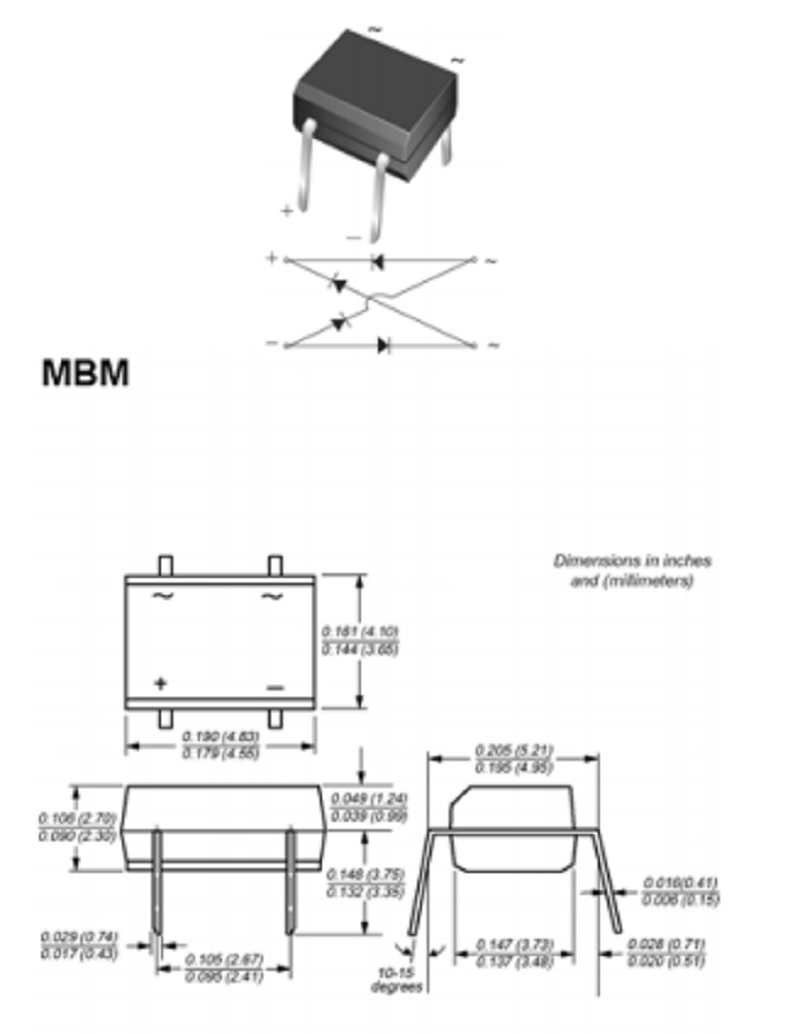 ::.MB6M Diode cầu 0.5A 600V DIP-4 chính hãng SEP.::